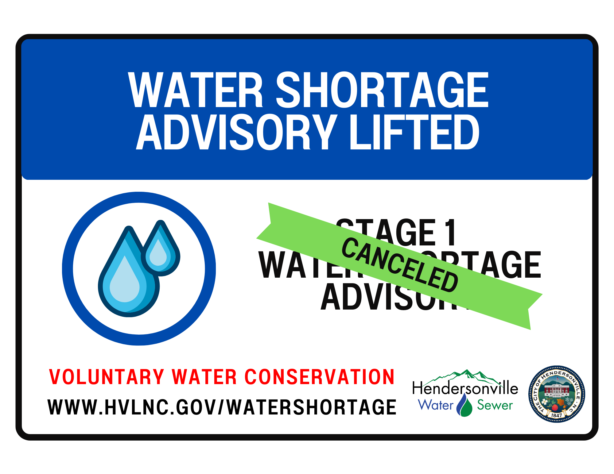 Water Shortage Advisories | City of Hendersonville, NC | Official Website Water Shortage Advisories | City of Hendersonville, NC | Official Website