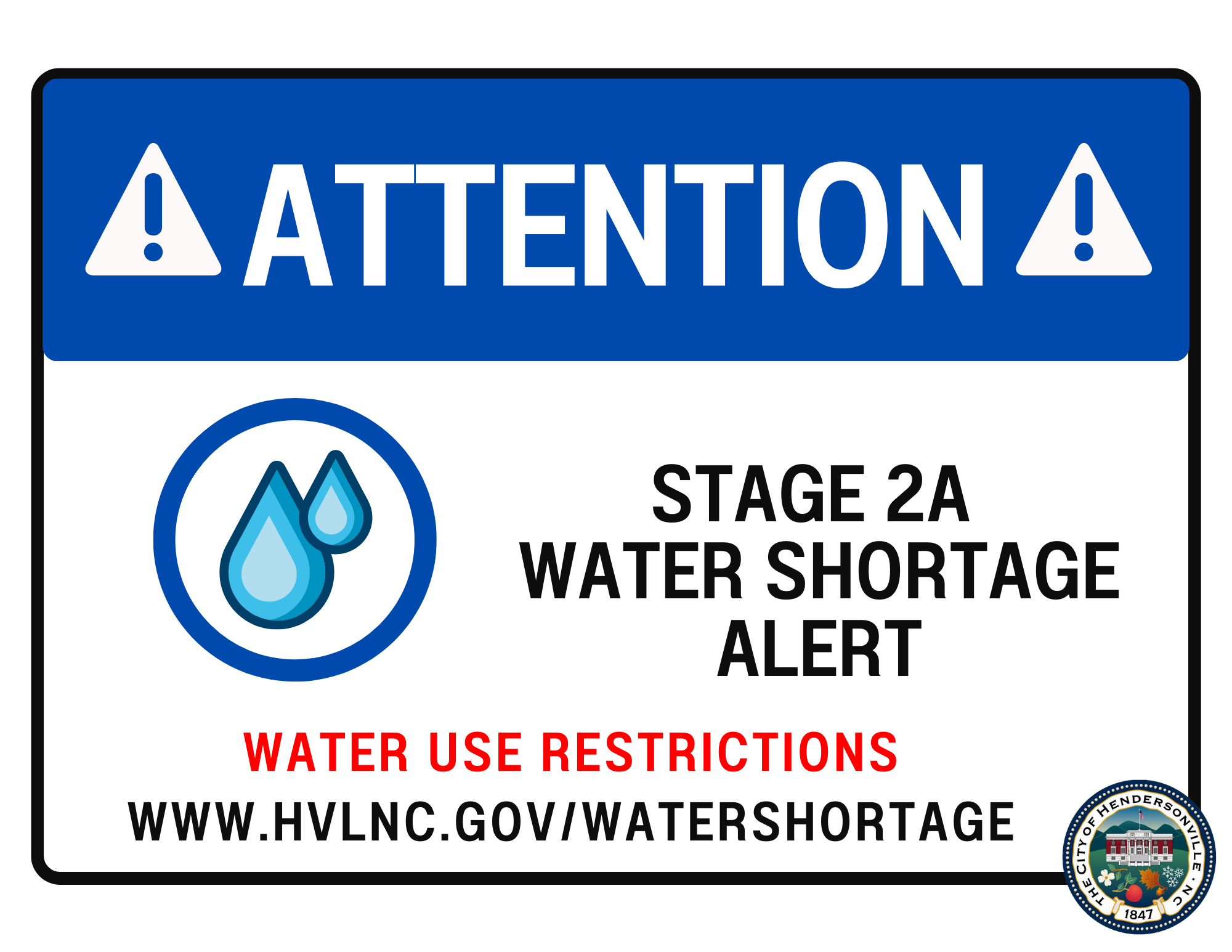 Water Shortage Advisories | City of Hendersonville, NC | Official Website